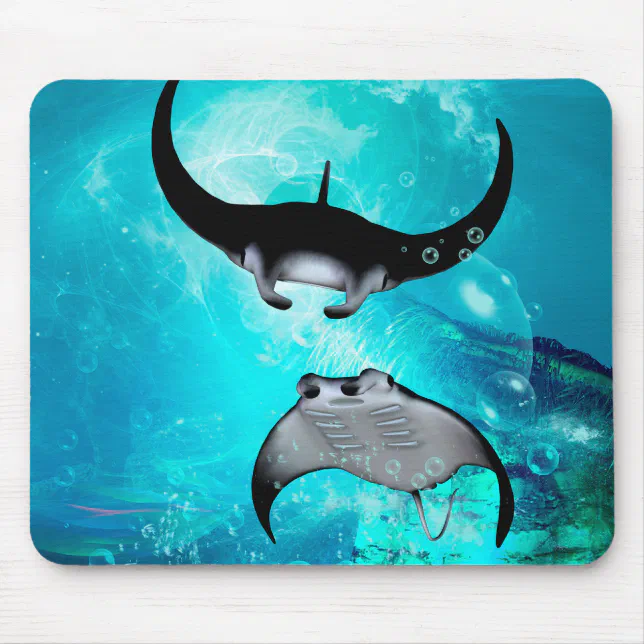 Awesome swimming manta rays mouse pad | Zazzle