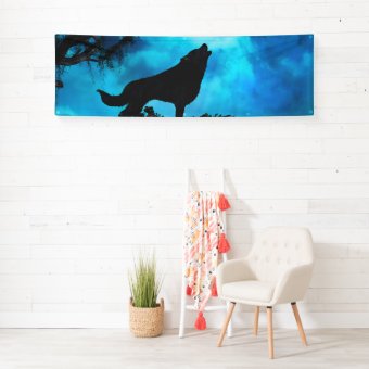 Awesome wolf banner | Zazzle