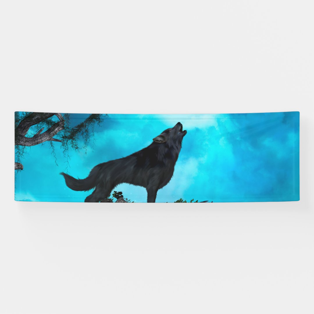 Awesome wolf banner | Zazzle