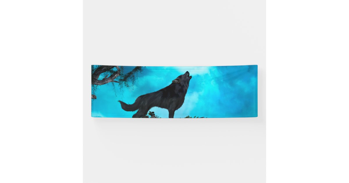Awesome wolf banner | Zazzle
