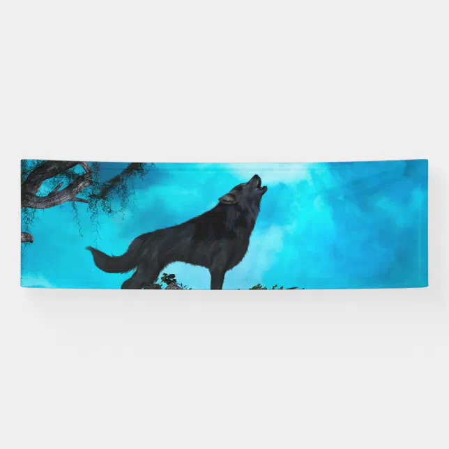 Awesome wolf banner | Zazzle