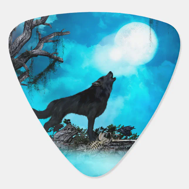 Awesome wolf guitar pick | Zazzle