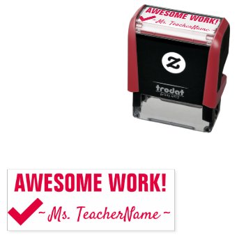 "AWESOME WORK!" Assignment Marking Rubber Stamp | Zazzle