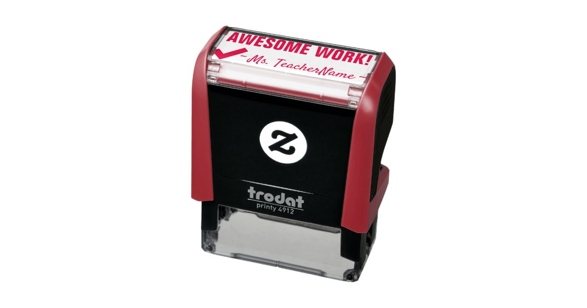 "AWESOME WORK!" Assignment Marking Rubber Stamp | Zazzle