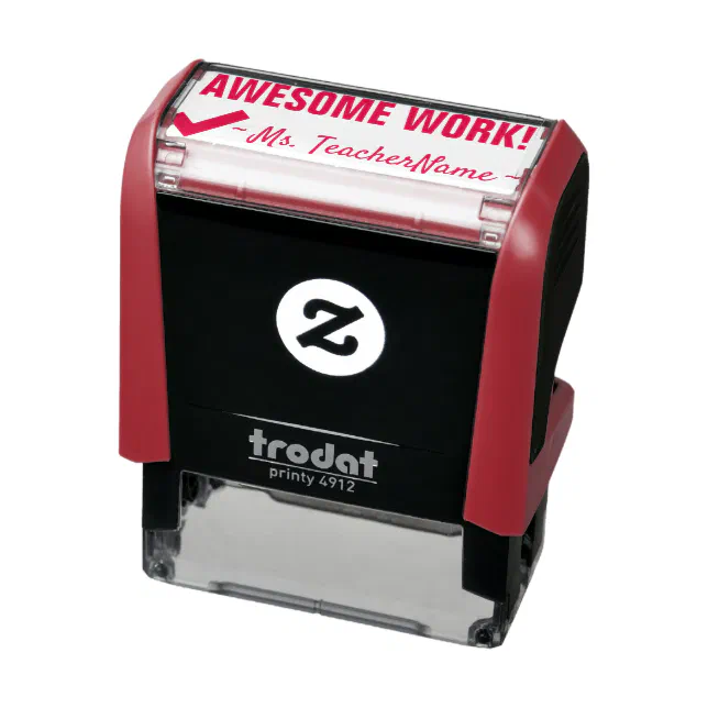 "AWESOME WORK!" Assignment Marking Rubber Stamp | Zazzle