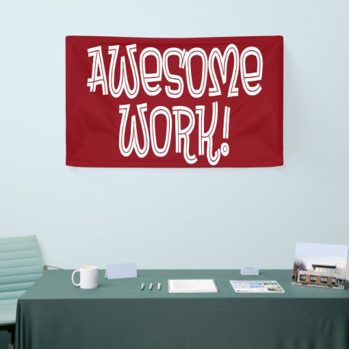 Awesome Work Employee Appreciation Thank You Banner | Zazzle