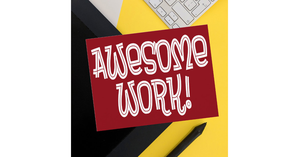 Awesome Work Employee Appreciation Thank You Postcard | Zazzle