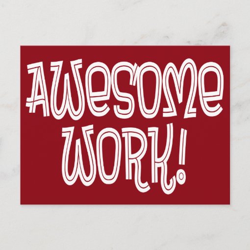 Awesome Work Employee Appreciation Thank You Postcard | Zazzle
