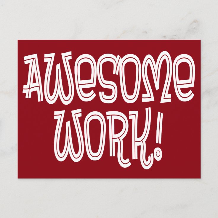 Awesome Work Employee Appreciation Thank You Postcard | Zazzle