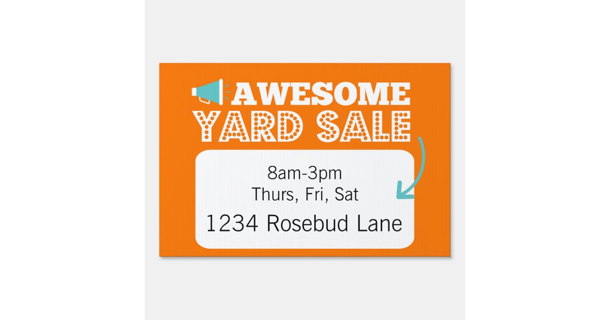 Awesome Yard Sale Sign | Zazzle