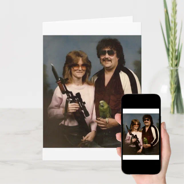 Awkward Family Photos - Couple with parrot! Card | Zazzle