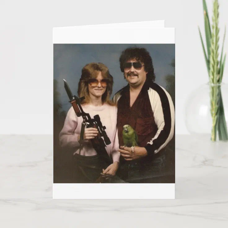 Awkward Family Photos - Couple with parrot! Card | Zazzle