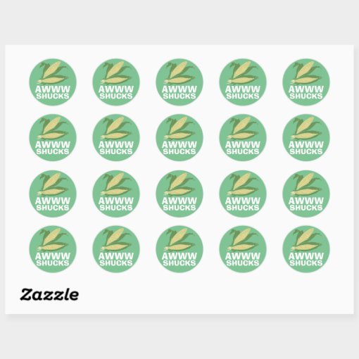 Awww Shucks Classic Round Sticker | Zazzle