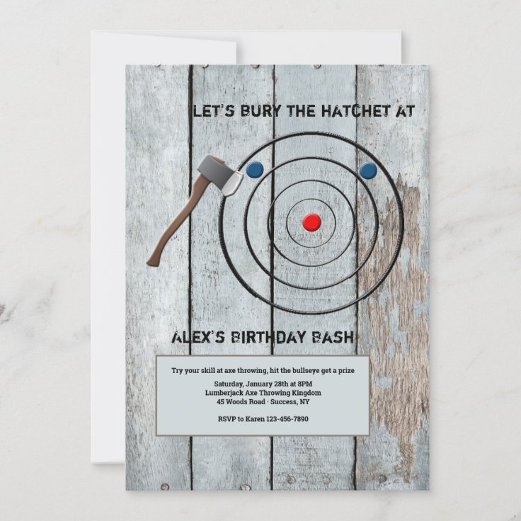 Ax Throwing Invitation | Zazzle