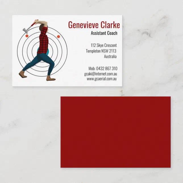 Axe Throwing Business Card | Zazzle