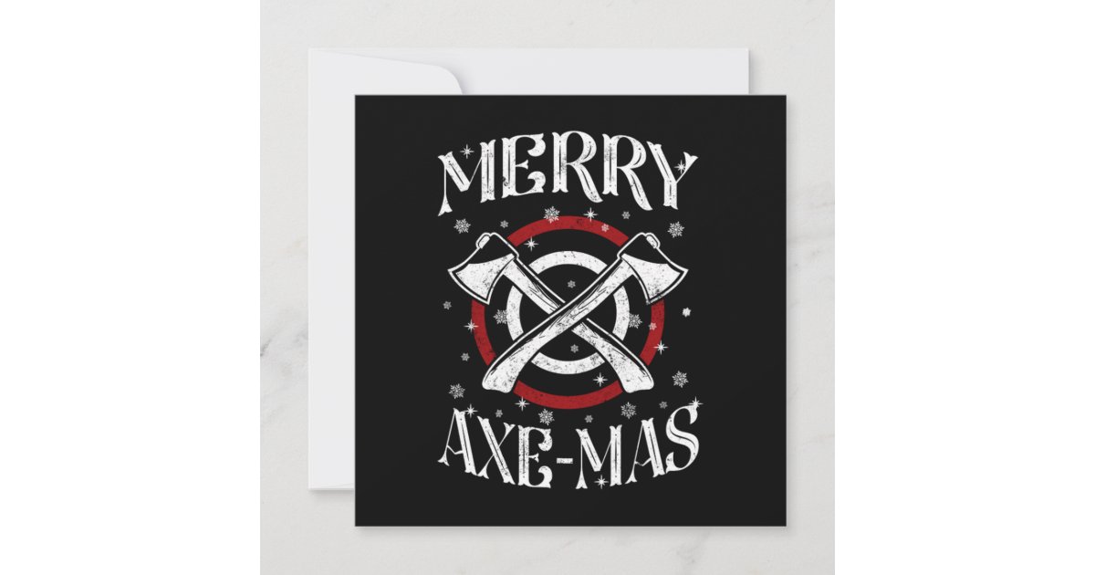 Axe Throwing Merry Axemas Invitation | Zazzle