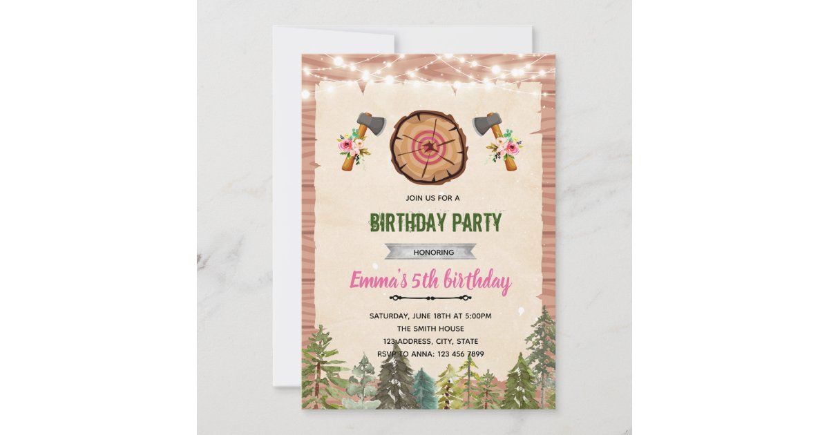 AXE THROWING Party Invitation | Zazzle