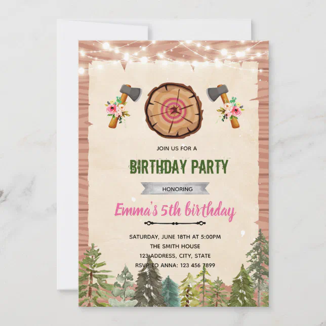 AXE THROWING Party Invitation | Zazzle