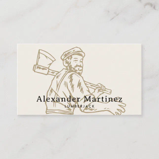 Axes Lumberjack Handyman Carpenter Woodworker Business Card | Zazzle