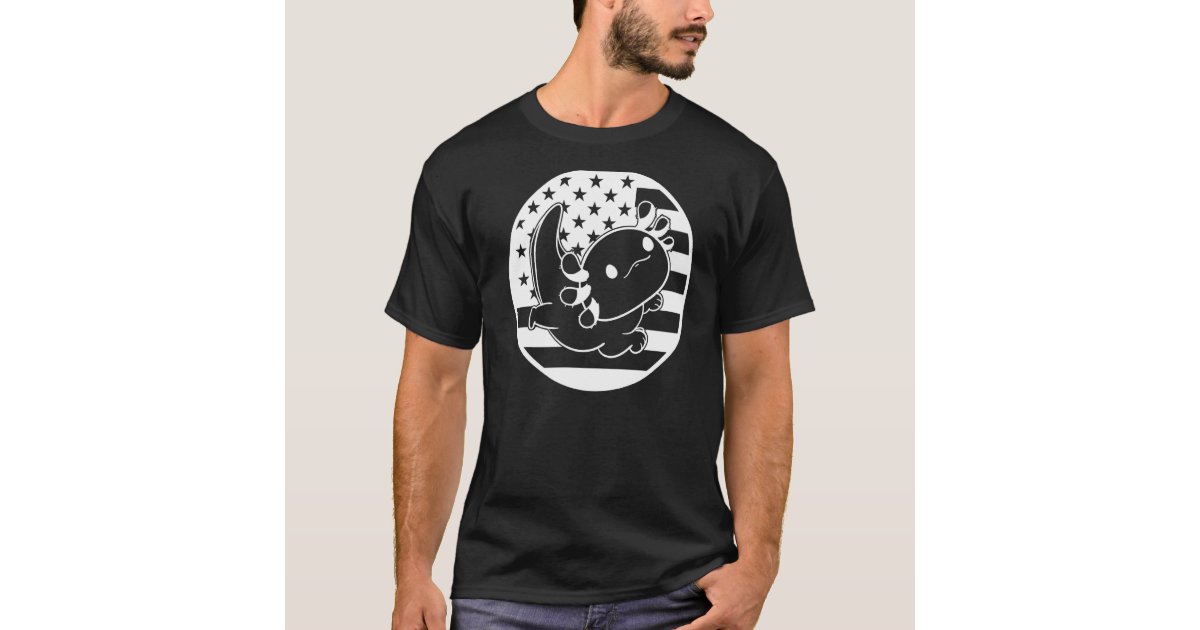 Axolotl American Flag Axolotl US Flag Axolotl Axo T-Shirt | Zazzle