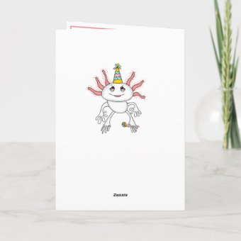 Axolotl Birthday Card with Coloring Page Inside | Zazzle