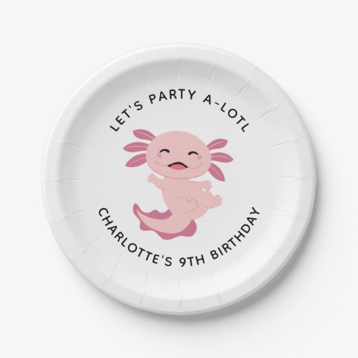 Axolotl Birthday Party Paper Plates | Zazzle