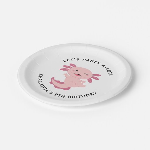 Axolotl Birthday Party Paper Plates | Zazzle