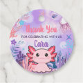 Axolotl Birthday Party Round Favor Tags | Zazzle