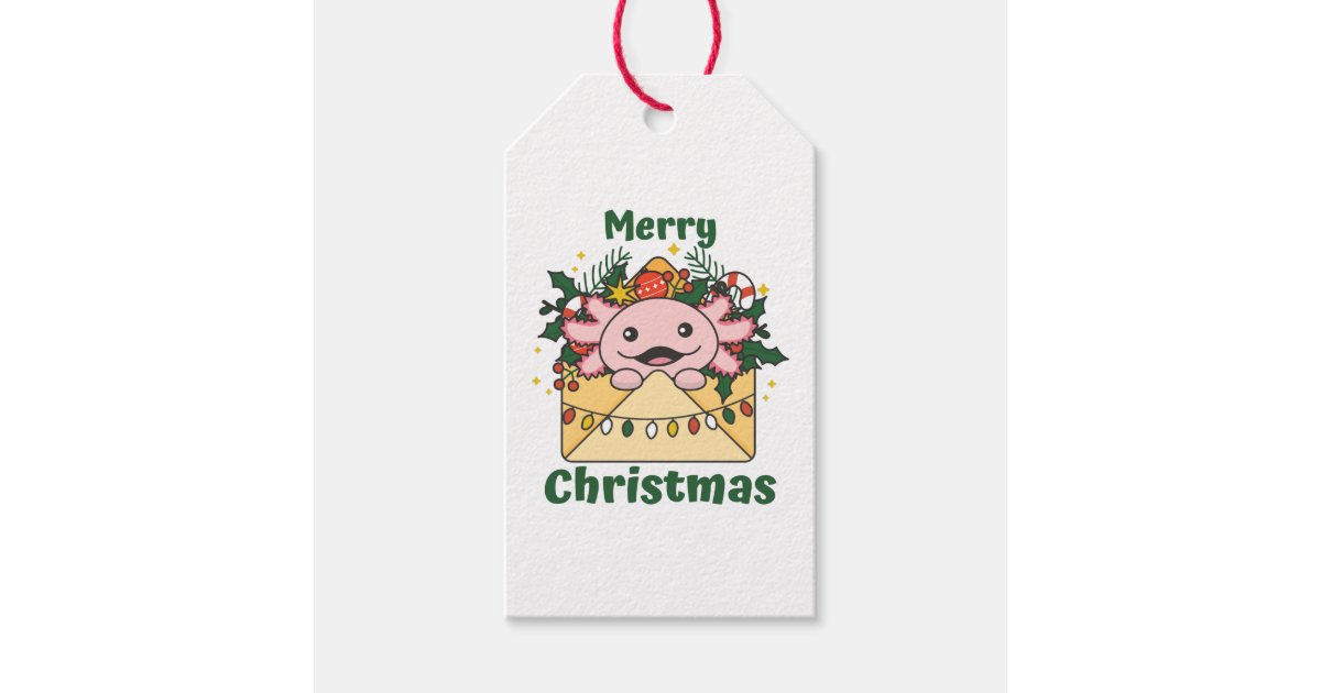 Axolotl Christmas Letter Winter Animals Axolotls Gift Tags | Zazzle