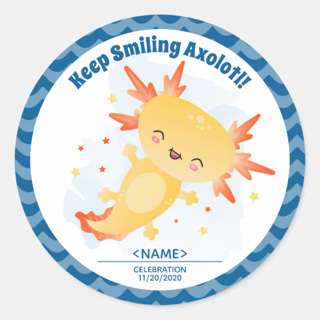 Axolotl Classic Round Sticker | Zazzle