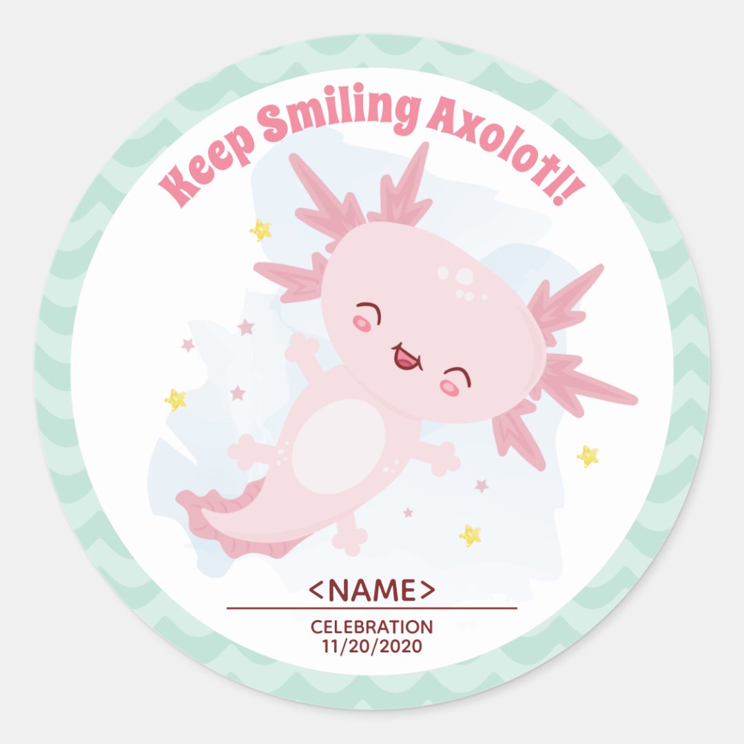 Axolotl Classic Round Sticker | Zazzle
