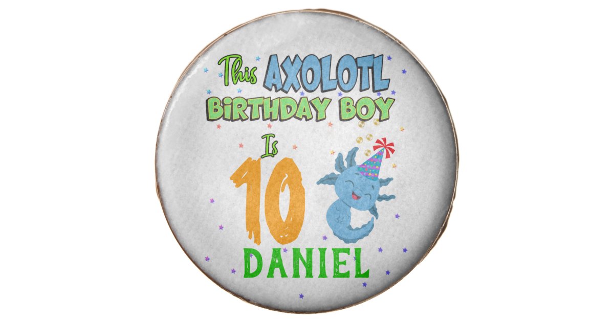 Axolotl Custom Birthday Boy Matching Square Short Chocolate Covered ...