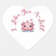 Axolotl Cute White I Like You A-lotl Heart Sticker | Zazzle