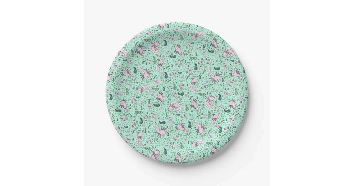 Axolotl in Green Paper Plates | Zazzle