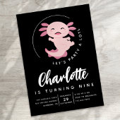 Axolotl Let's Party Alotl Birthday Party Invitation | Zazzle