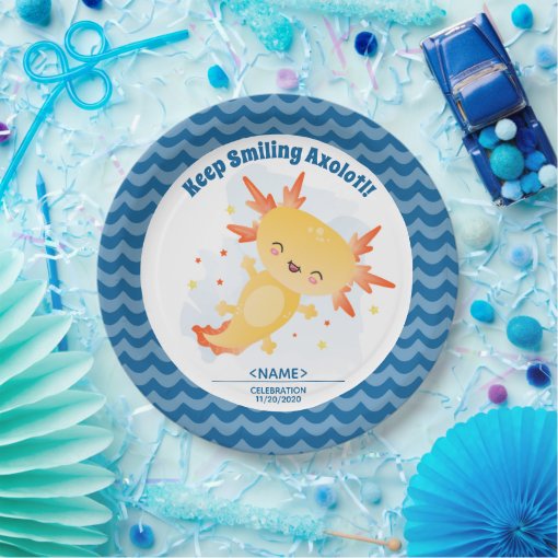 Axolotl paper plate | Zazzle