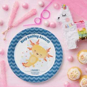 Axolotl paper plate | Zazzle