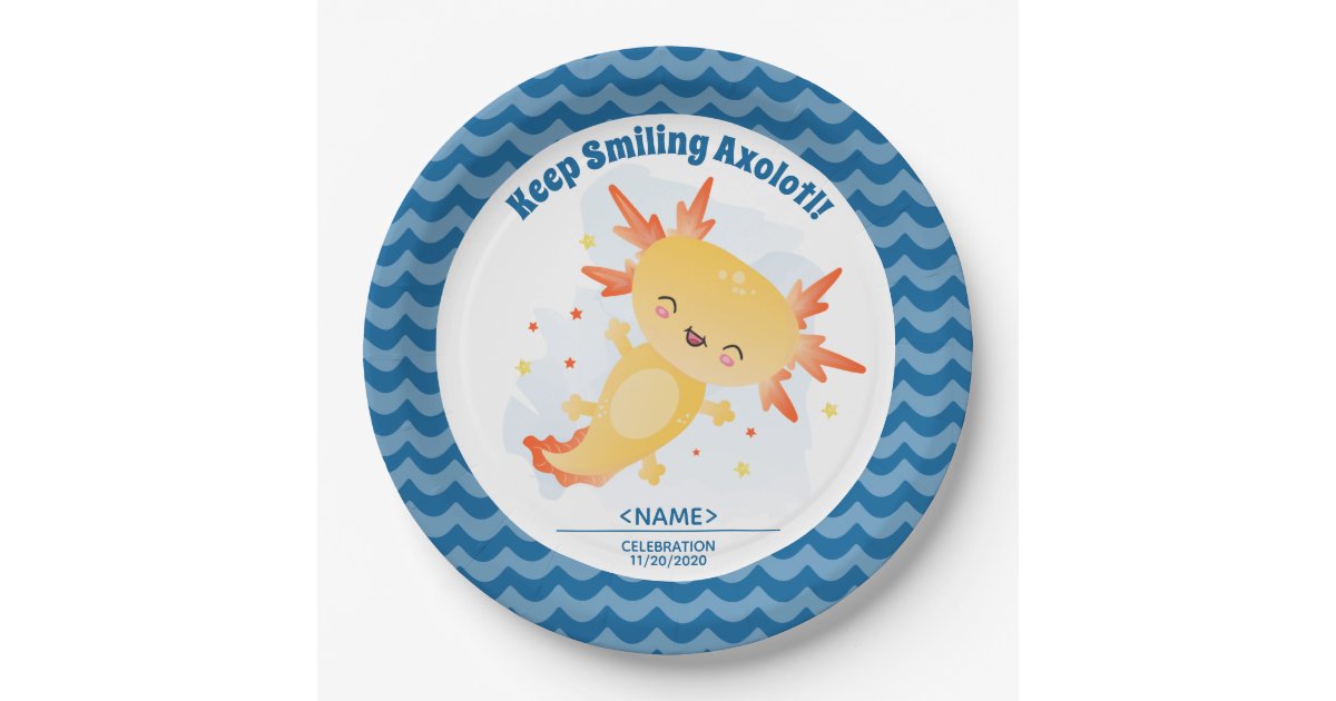Axolotl paper plate | Zazzle
