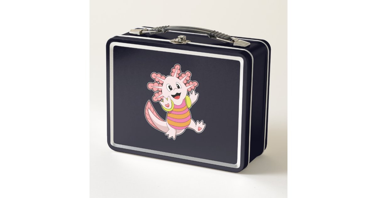 Axolotl Swimming Metal Lunch Box | Zazzle