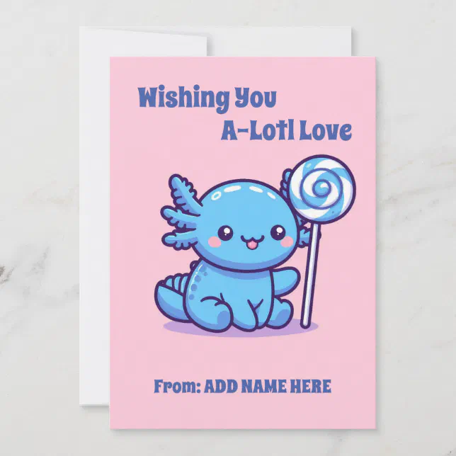 Axolotl Valentines Day Card | Zazzle