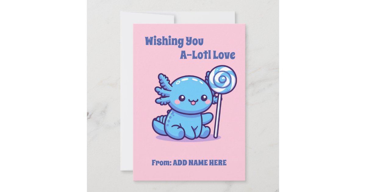 Axolotl Valentines Day Card | Zazzle