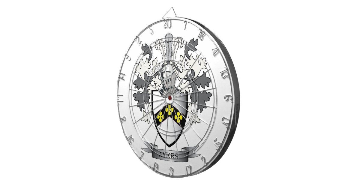 Ayers Family Crest Coat of Arms Dartboard | Zazzle