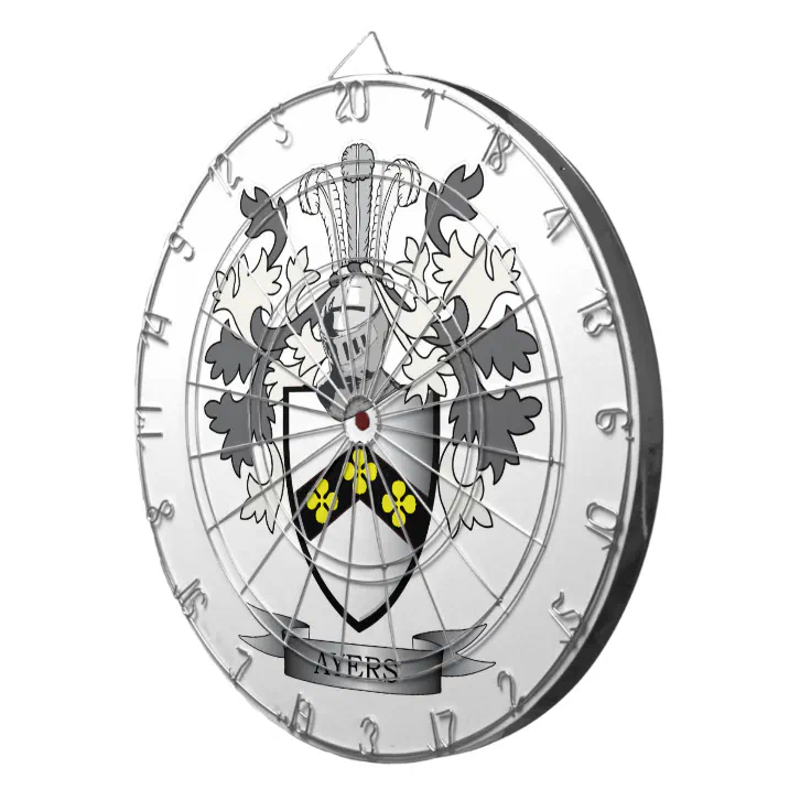 Ayers Family Crest Coat of Arms Dartboard | Zazzle
