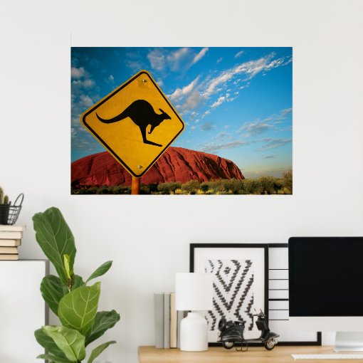 ayers rock kangaroo sign | Zazzle