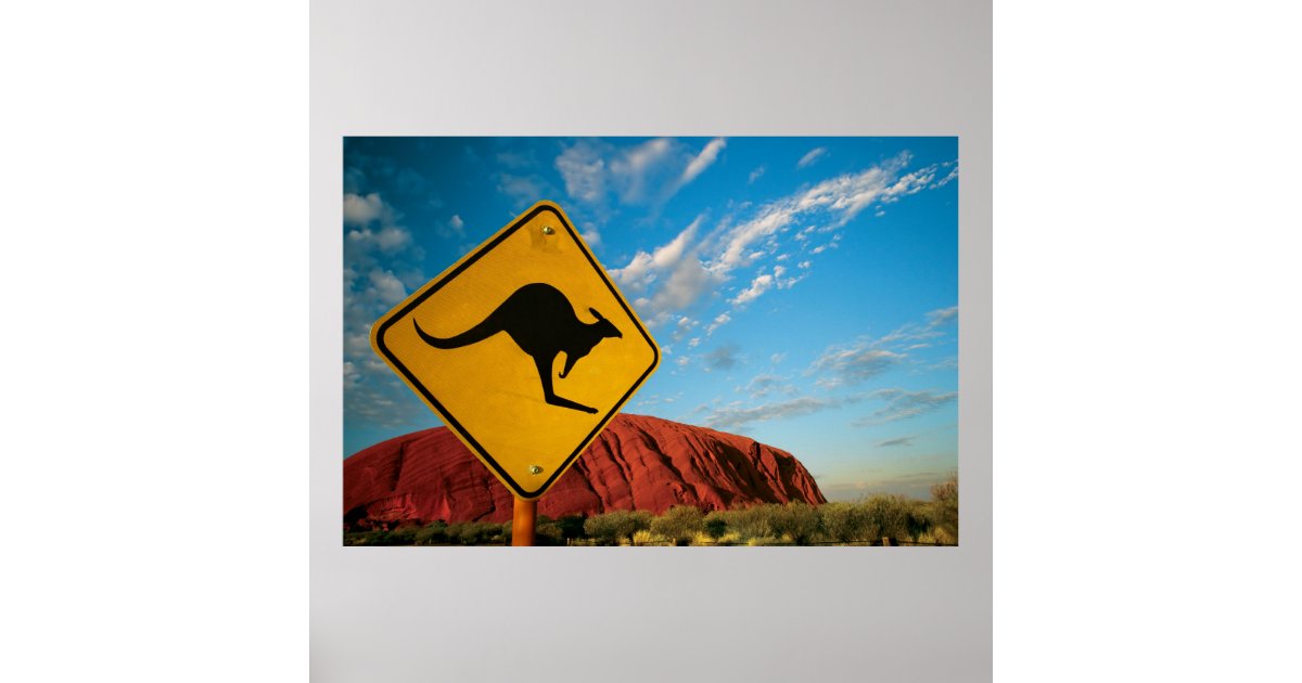 ayers rock kangaroo sign | Zazzle