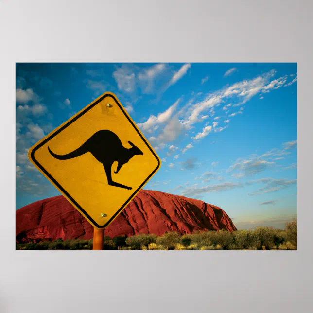 ayers rock kangaroo sign | Zazzle