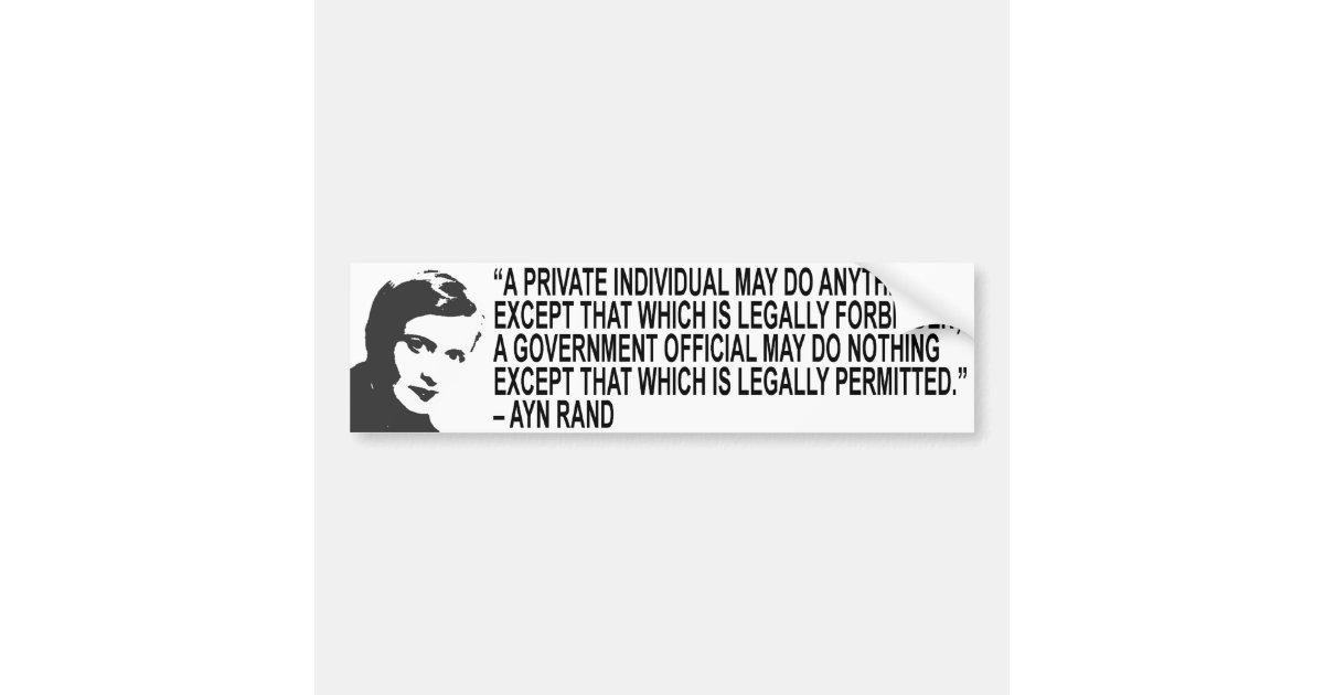 Ayn Rand Quote Bumper Sticker | Zazzle