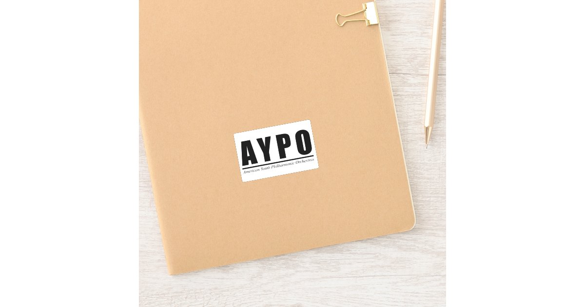 AYPO Black Logo White Background Sticker | Zazzle