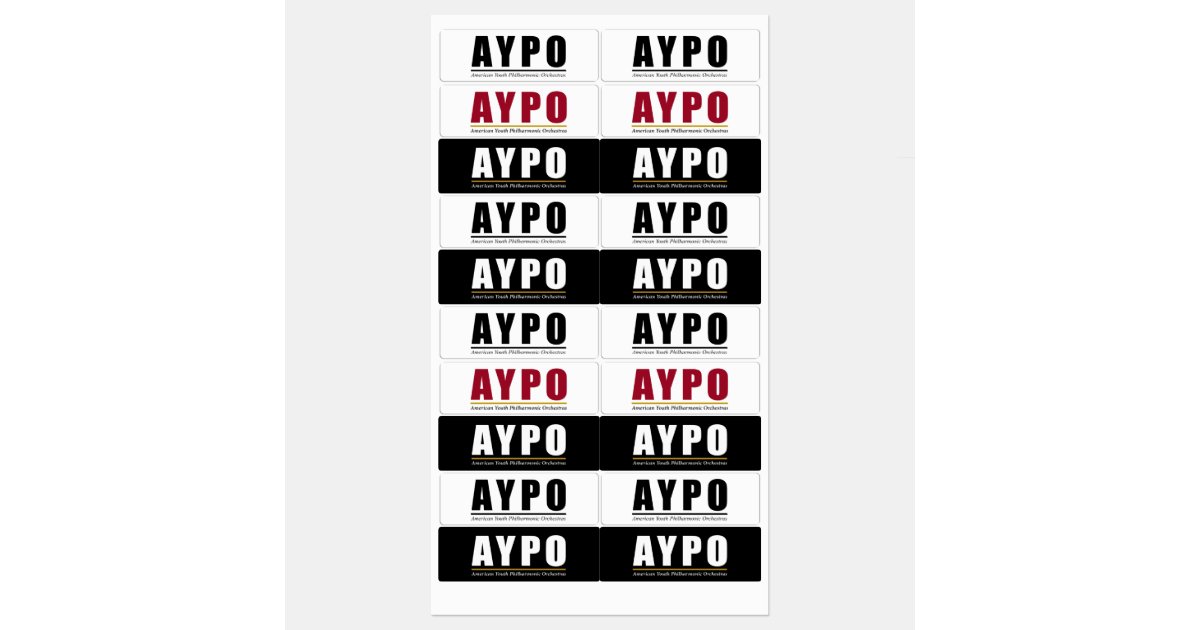AYPO Multiple Logo Labels | Zazzle