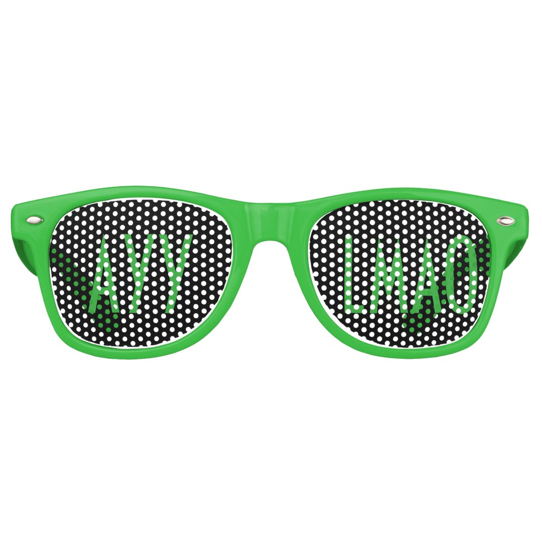 Ayy Lmao Alien Text Glasses | Zazzle